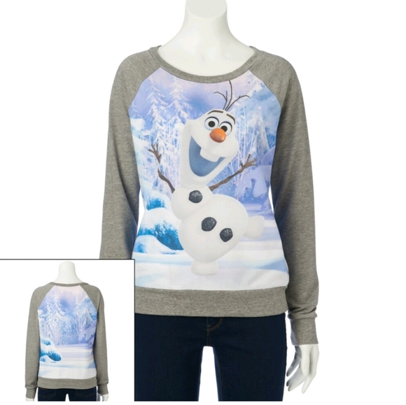 Disney | Tops | Disney Frozen Olaf Sublimated Sweatshirt Small | Poshmark